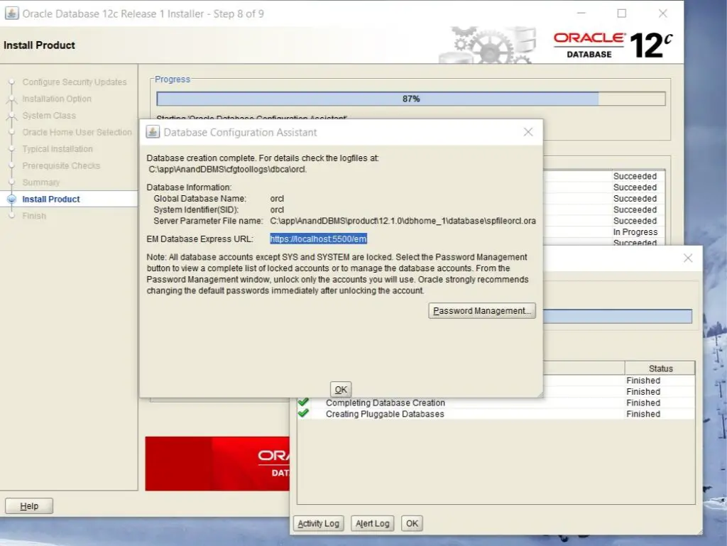 Oracle 12c Release 1 - Enterprise Edition downloading and installation on Windows